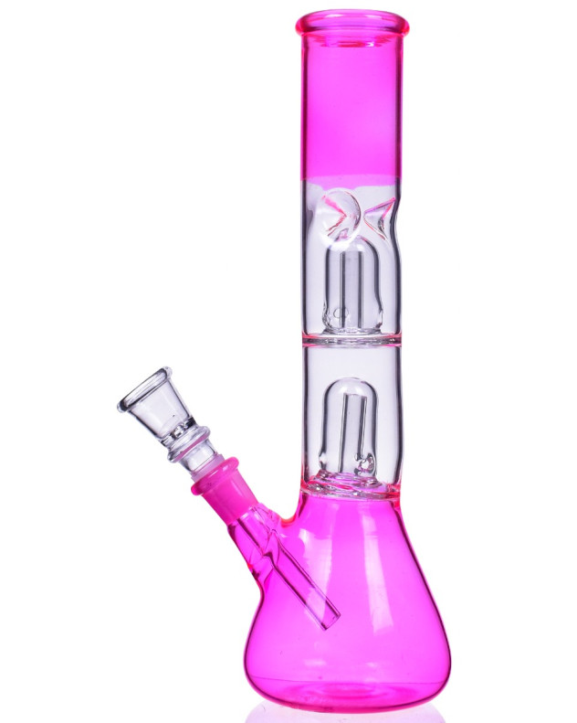 10" Double Percolator Beaker Bong - Pink - Most Trusted Smoke Shop ...