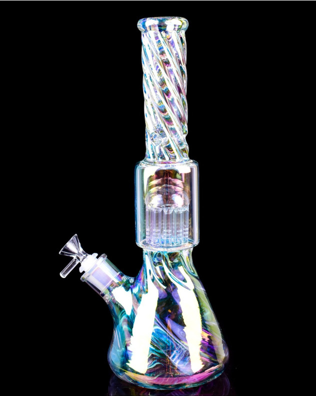 14" Iridescent Beaker Tree Perc Bong - Shiny Rainbow - Most Trusted ...